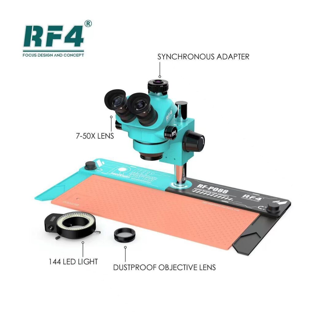 RF4 RF-P088 7x-50X Continuous Zooming Trinocular Microscope - Gsm King